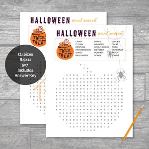 Halloween Word Search, Printable Halloween Activity, Halloween Word ...