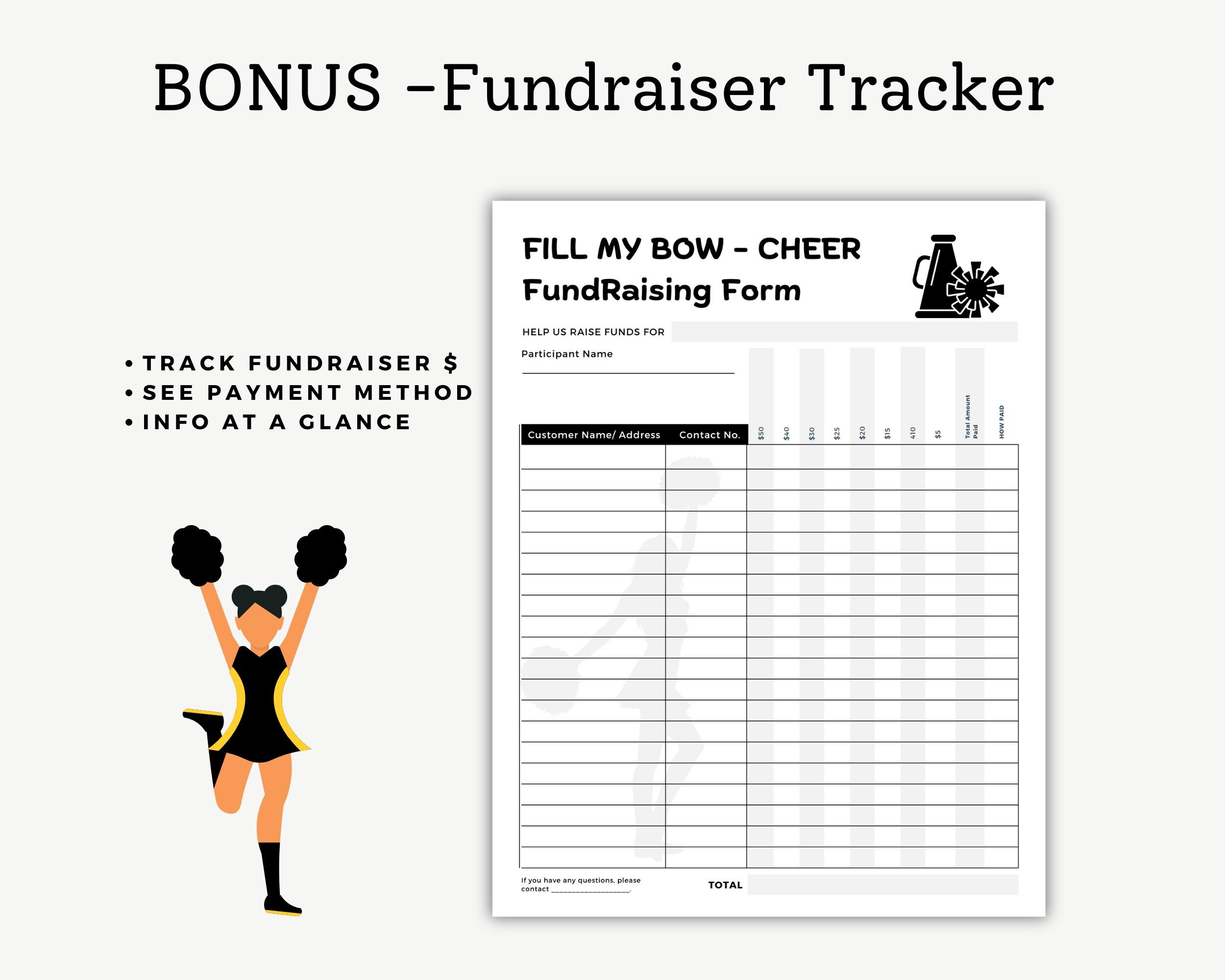 Fill My Bow, Cheerleading Fundraiser, Fundraiser Tracker, Fundraiser ...