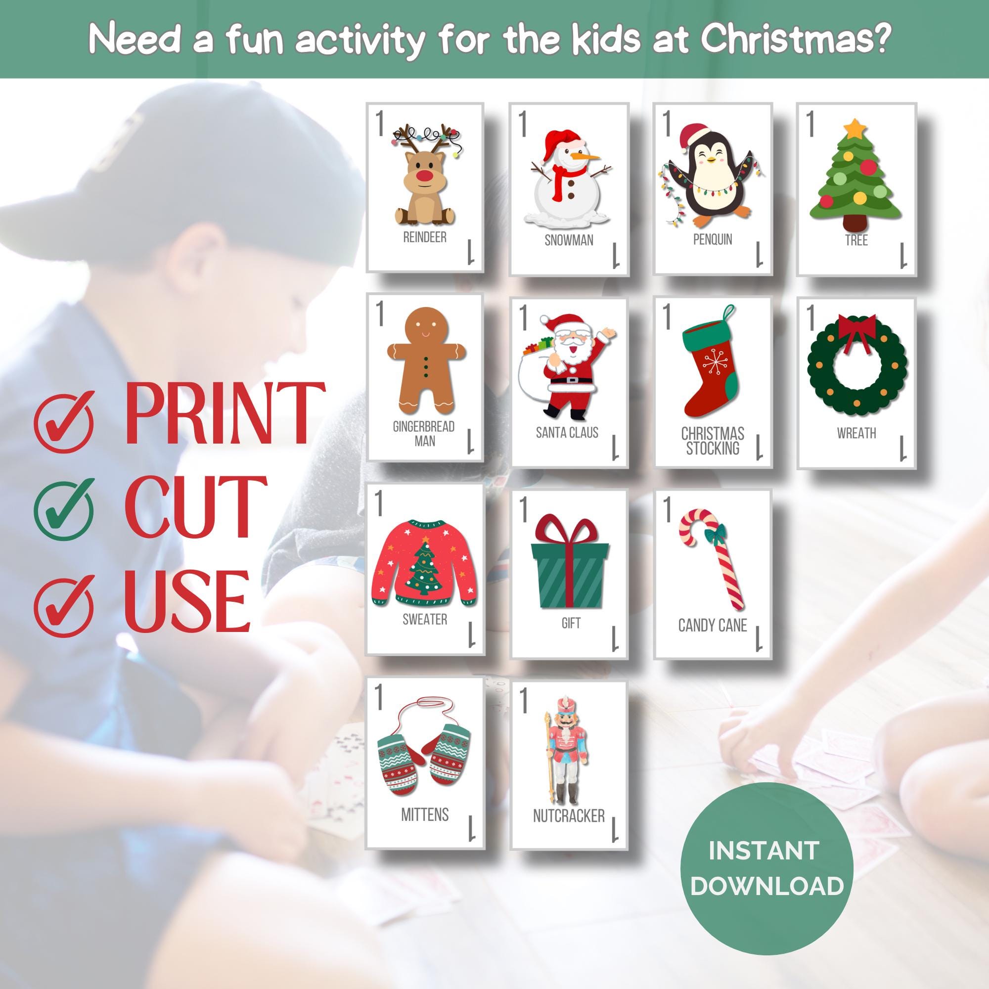Christmas Go Fish Game Printable, Holiday Activity for Kids & Families ...
