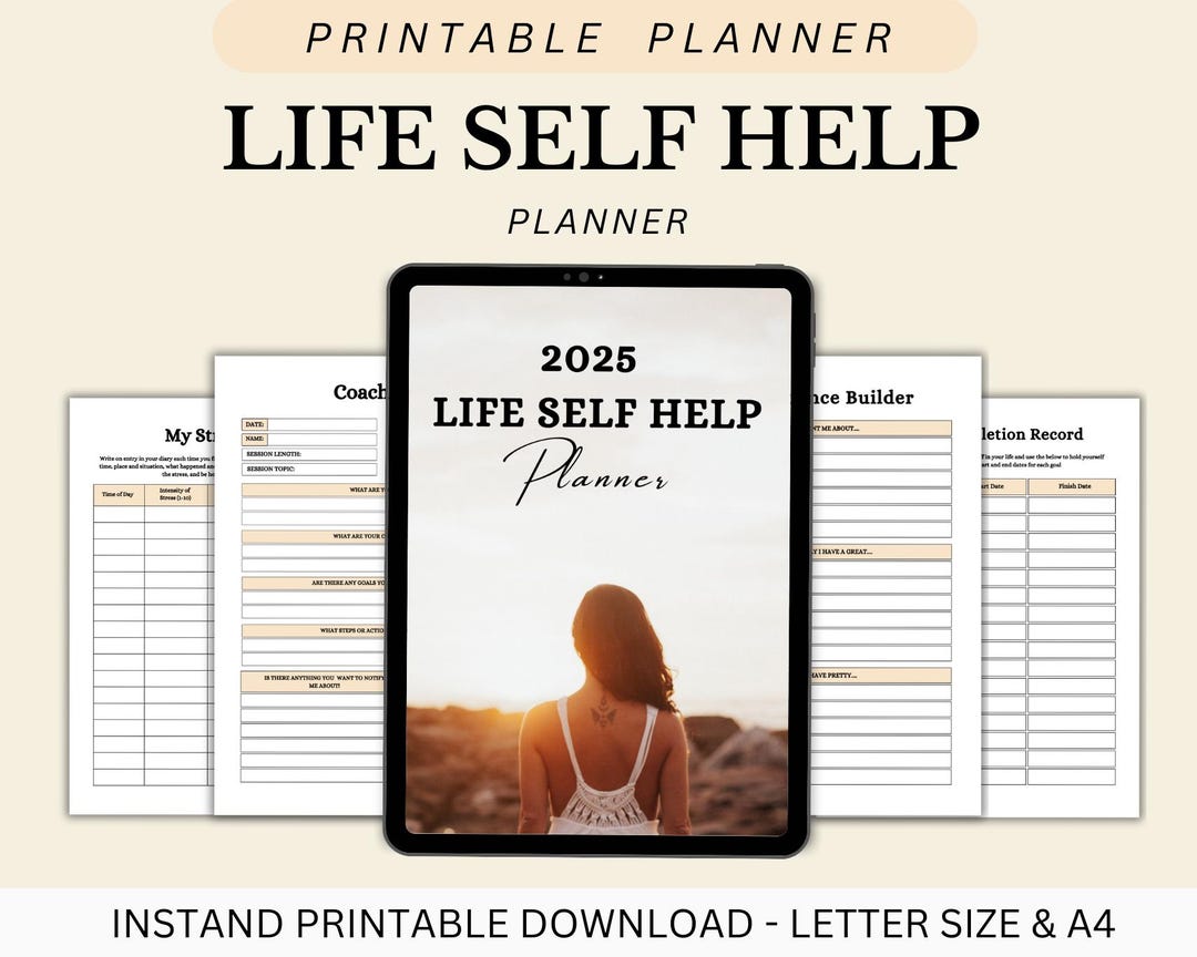 Self Help Planner 2025 Canva Templates With PLR and MRR, Productivity ...