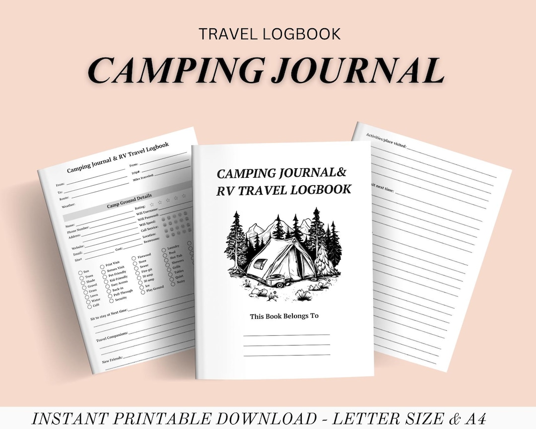 Camping Journal RV Travel Logbook, Couple Adventure Journal PDF ...