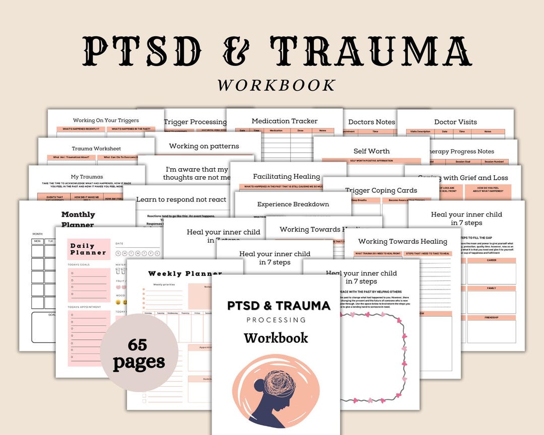 PTSD & Trauma Processing Workbook| Worksheets| Therapy| Safety Plan ...