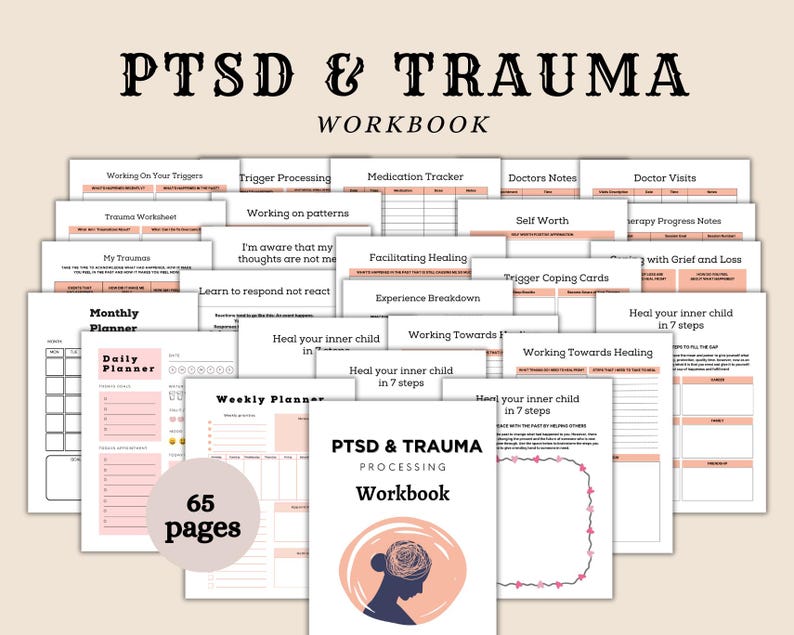 PTSD Trauma Processing Workbook: Therapy Worksheets & Safety Plan ...