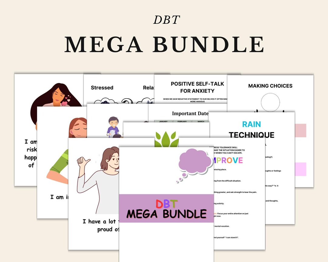 DBT Mega Bundle. Dialectical Behavior Therapy. Distress Tolerant Skills ...