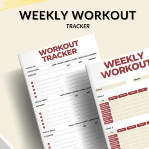 Workout Tracker Printable, Daily Exercise Log, Fitness Journal, Workout Planner, Fitness Planner ...