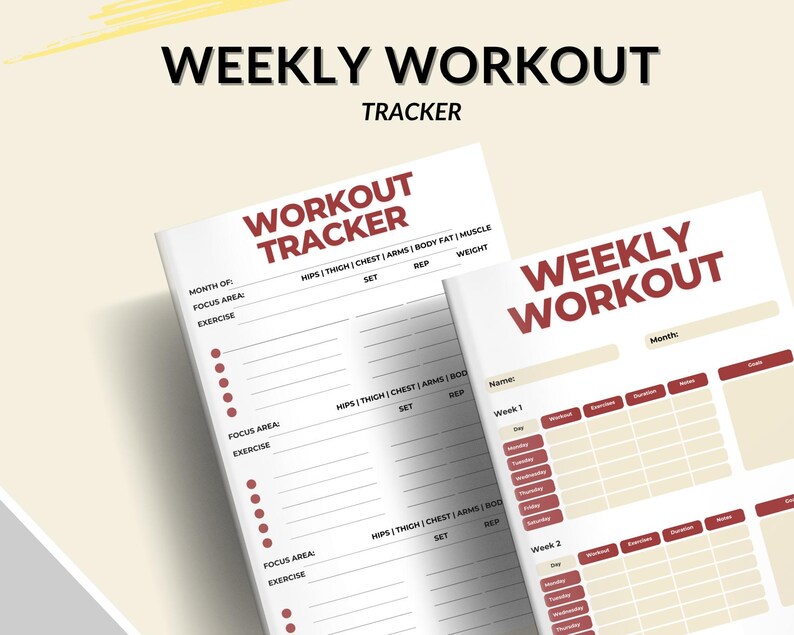 Workout Tracker Printable, Daily Exercise Log, Fitness Journal, Workout ...