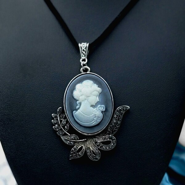 Black Cameo Necklace - Etsy