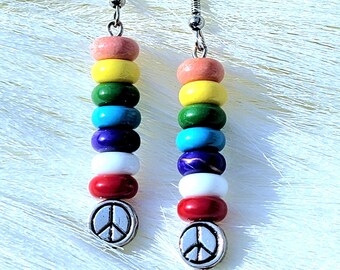 Wood Peace Sign Earr - Etsy
