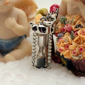 Miniature Hourglass With Black Sand Necklace Time Inspired - Etsy