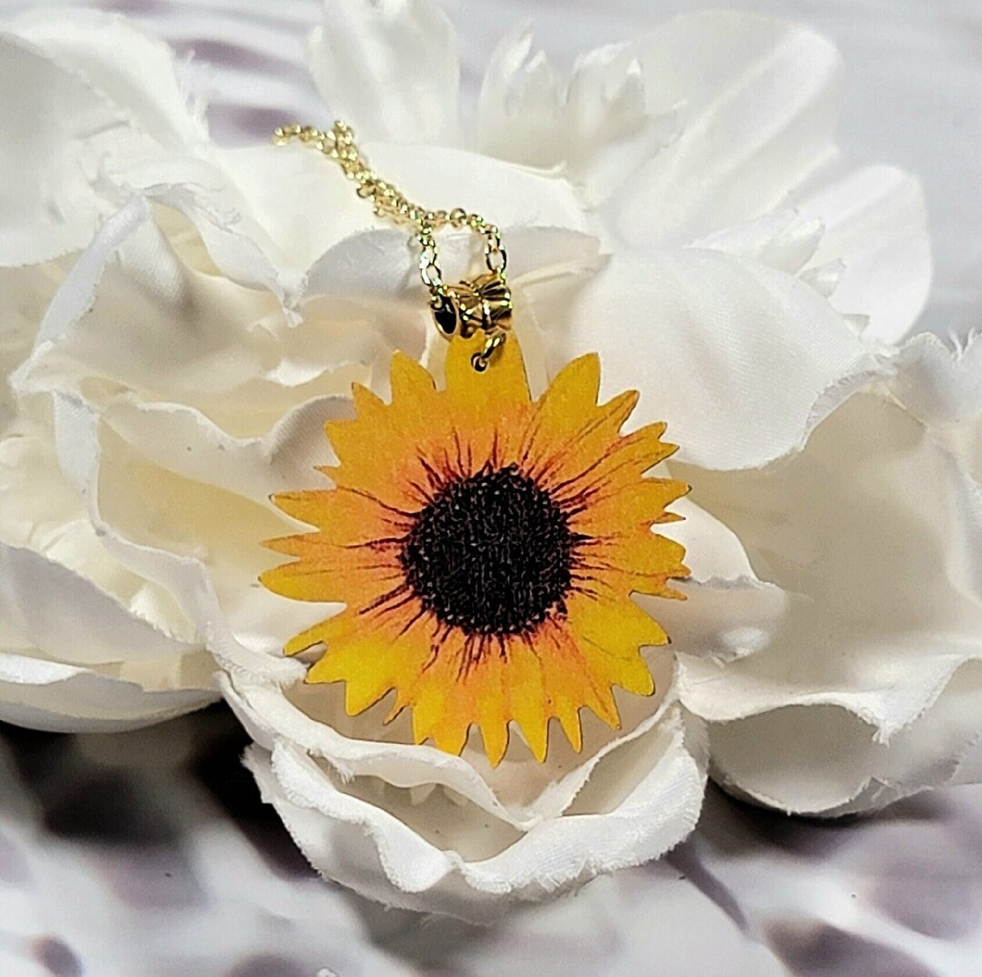 Stunning Sunflower Replica on Natural Wood, Bright & Positive Floral ...