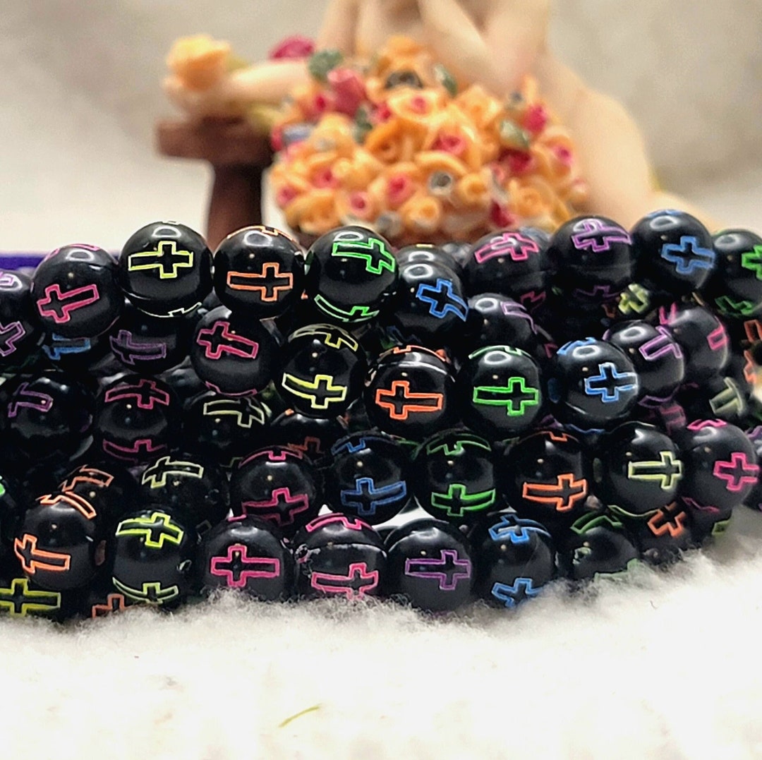 Multi-colored Cross Bead Bracelets, Vibrant Faith Expression Jewelry ...