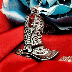 Patina Cowboy Boot Jeweled Necklace, Western Cowgirl Jewelry, Country ...