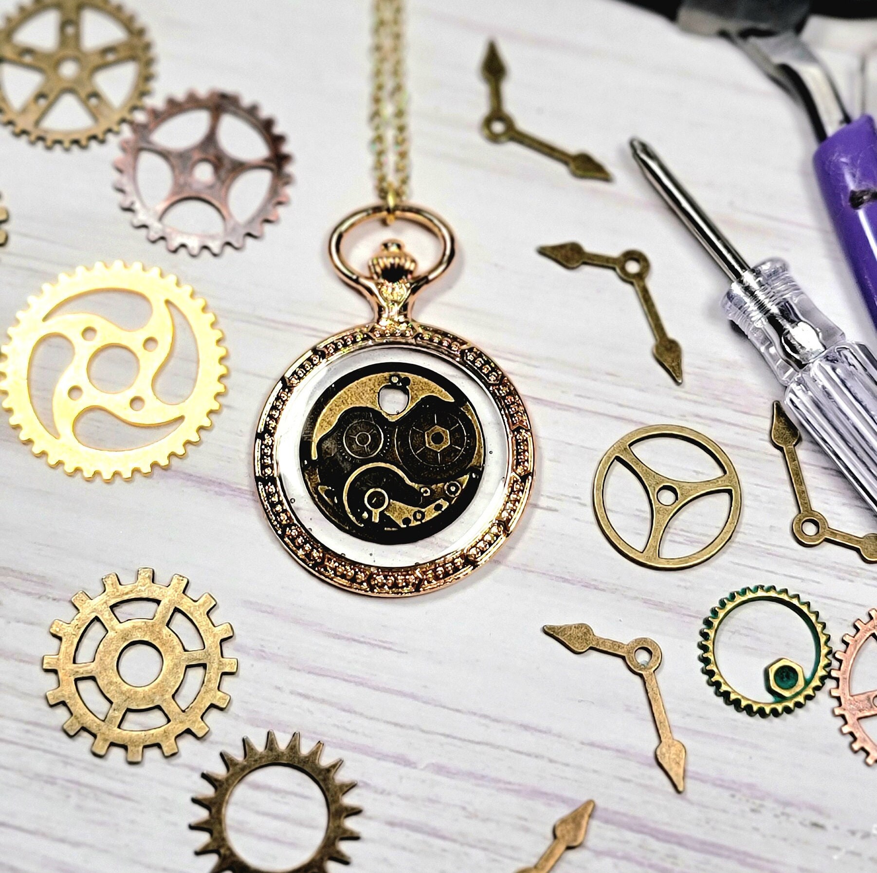 Elegant Victorian Style Steampunk Gear in Antique Bronze Necklace ...