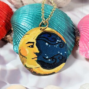 Bright Yellow Crescent Moon Necklace, Celestial-themed Fashion ...