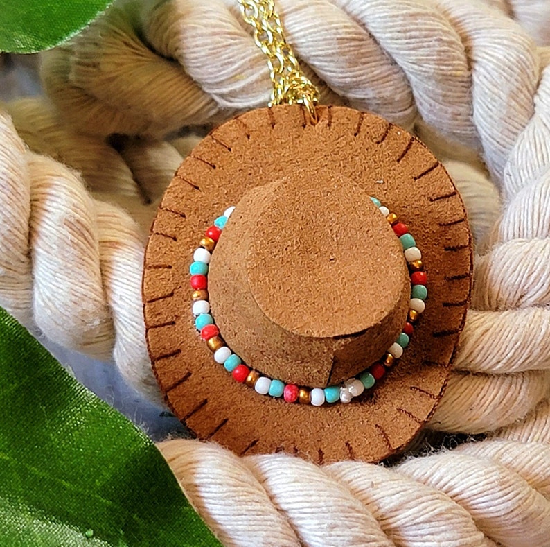 Rugged Style Cowboy Hat Necklace, Western Flair Accessory, Handmade ...