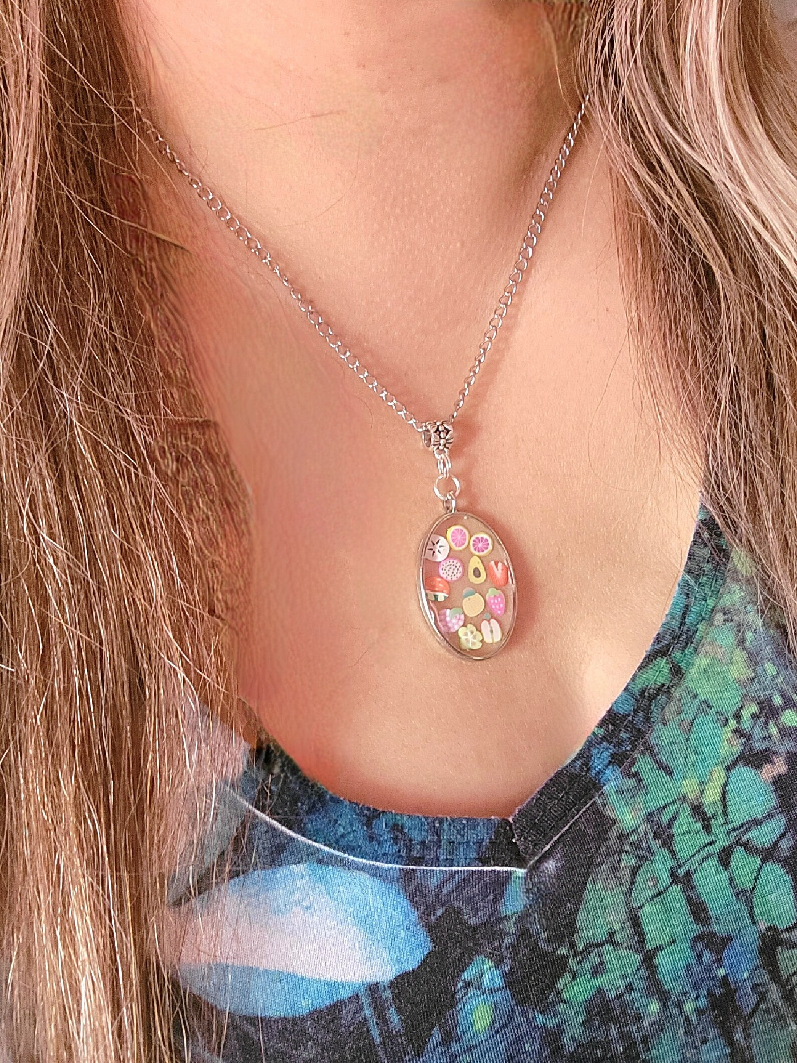 Juicy Summer Fruits Necklace | Vibrant, Handmade Pendant With Fresh ...