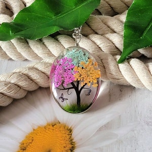 Resin Tree of Life Necklace, Nature Inspired Pendant, Gift or Plant ...