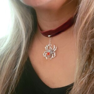 Silver Spider Choker, Macabre Chic, Gothic Spider Necklace, Edgy ...