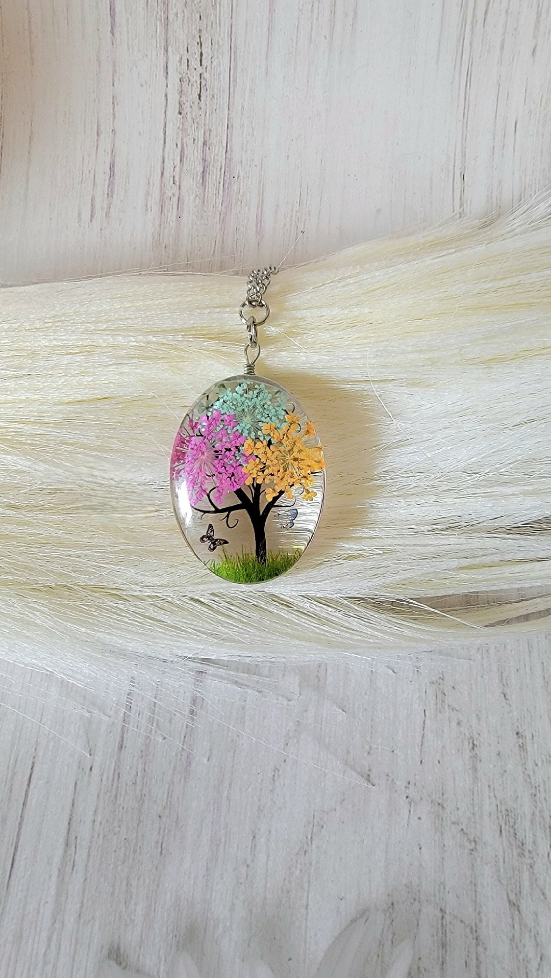 Resin Tree of Life Necklace Nature Inspired Pendant Gift or - Etsy