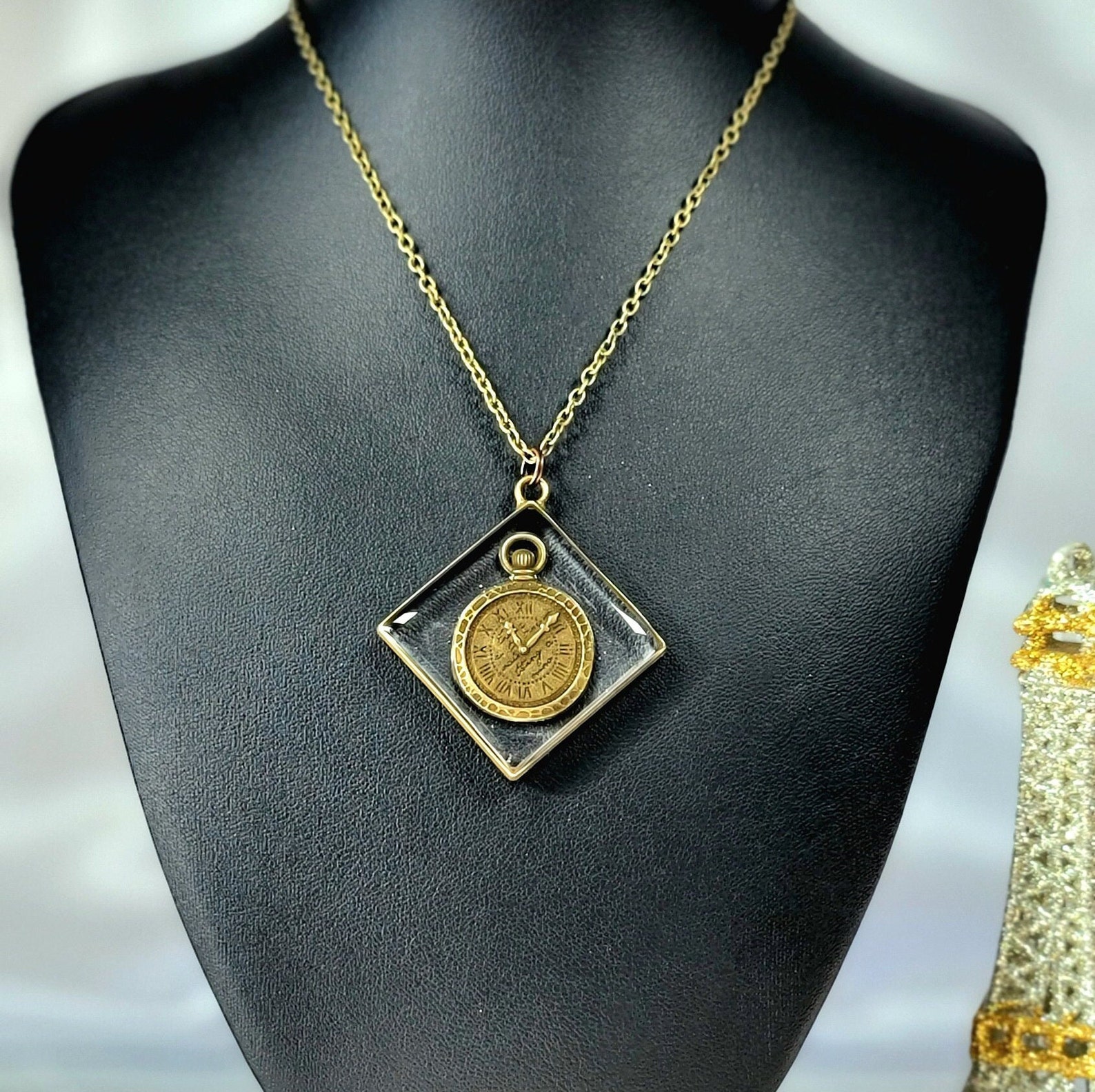 Time-themed Victorian Inspired Jewelry, Elegant Art Pendant, Antique ...