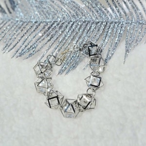 Silver Cube Bracelet, Stylish Handmade, Art-deco Design, Holiday ...