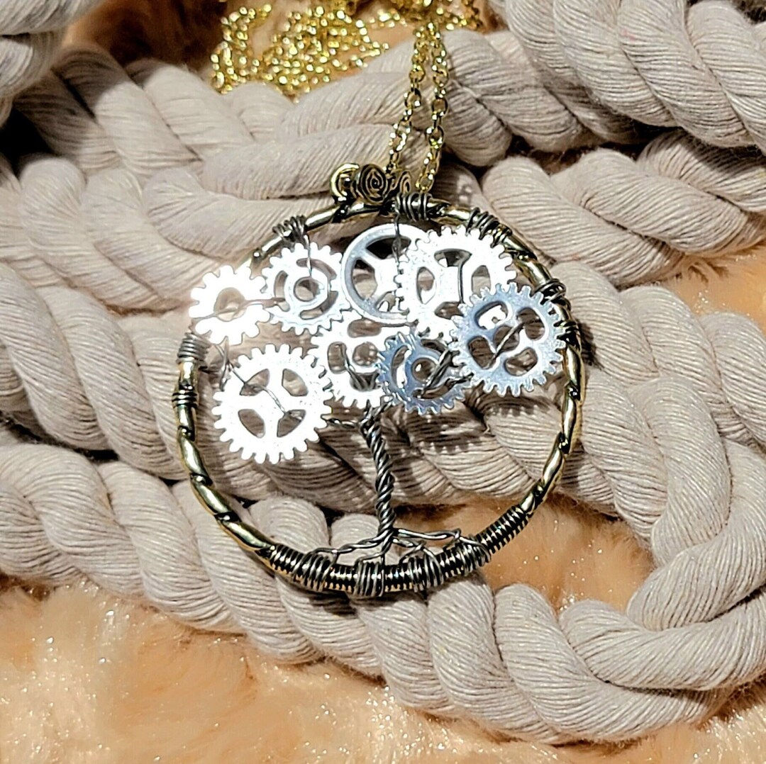Steampunk Tree of Life Necklace, Handmade Jewelry, Industrial Style ...