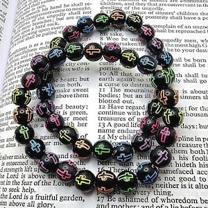 Multi-colored Cross Bead Bracelets, Vibrant Faith Expression Jewelry ...