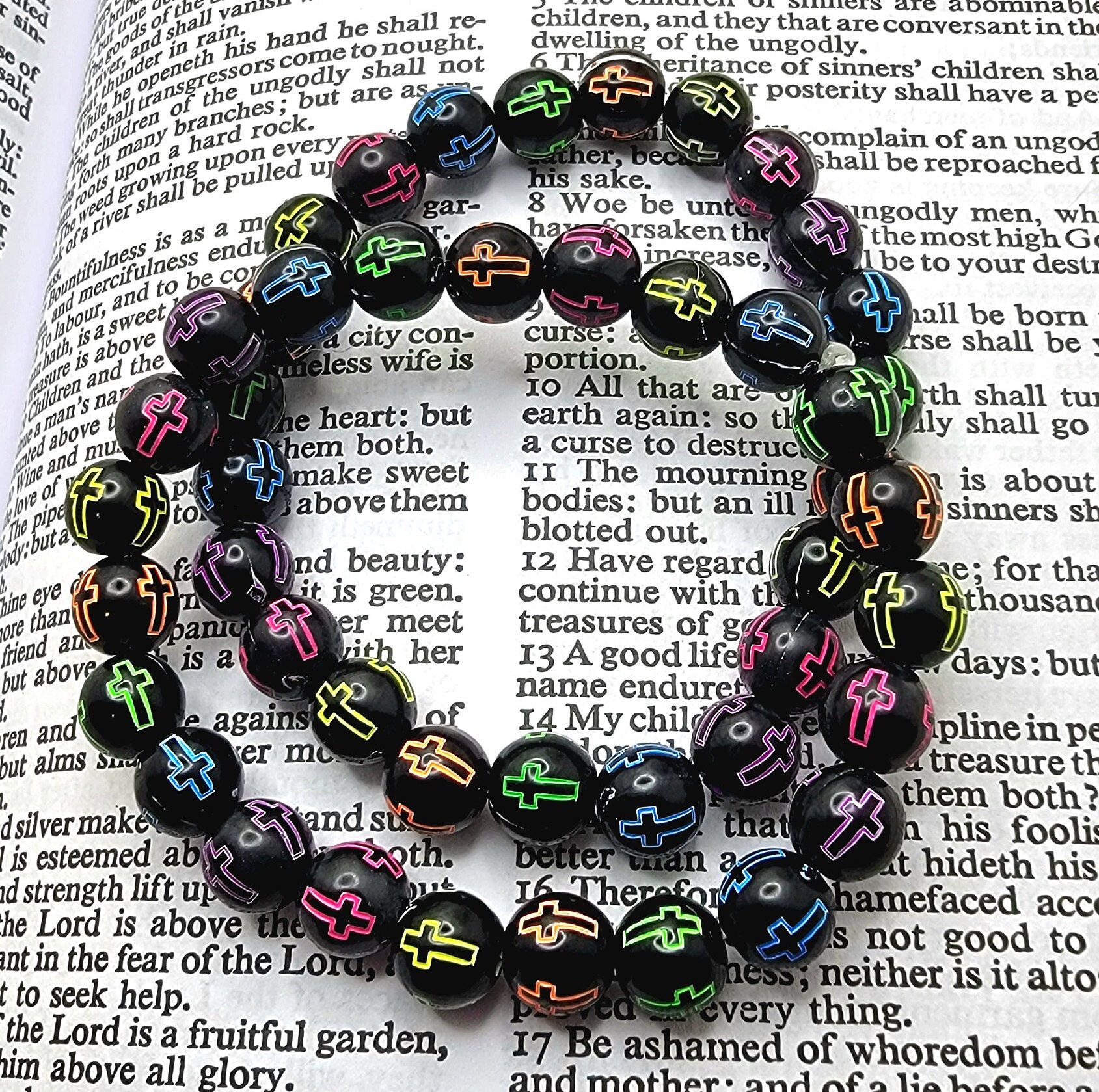 Multi-colored Cross Bead Bracelets, Vibrant Faith Expression Jewelry ...
