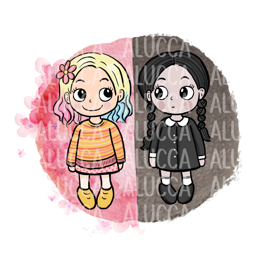 Wednesday and Enid Clipart - Etsy