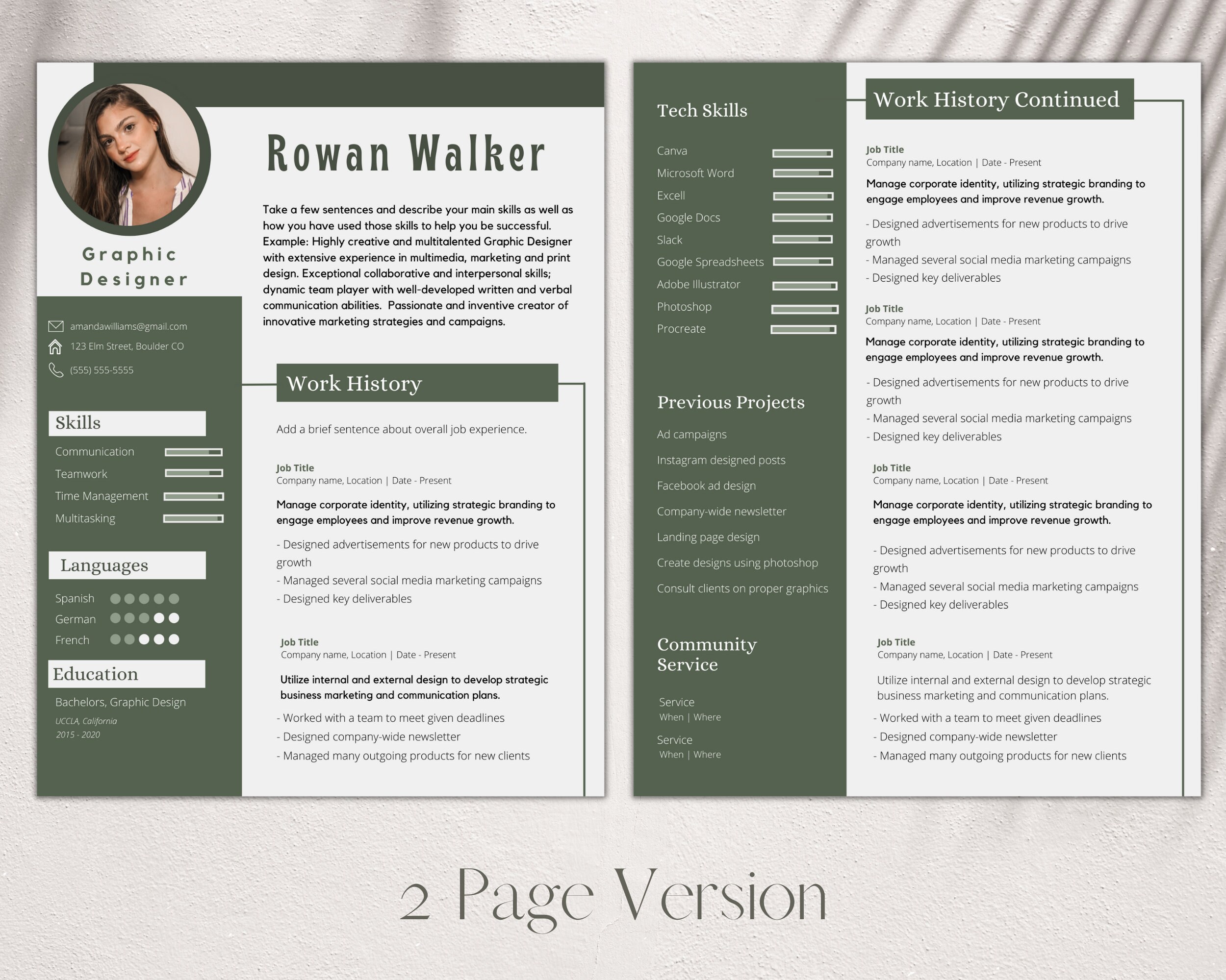 Professional CV Resume Template Bundle, CV Template Word, 2022 Modern ...