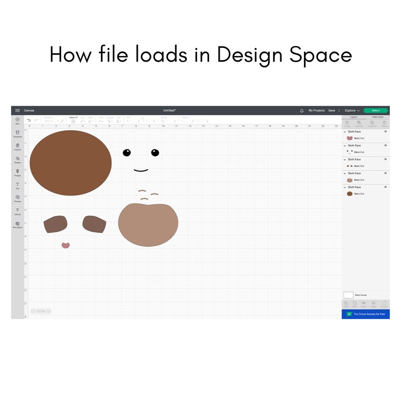 Sloth SVG PNG DXF Sloth Face Cut File Sloth Digital Art - Etsy