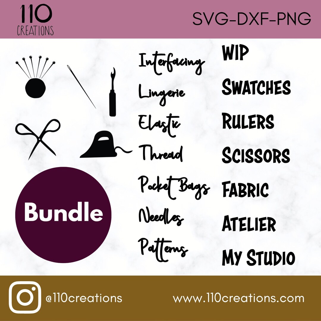 Sewing Room Decor SVG PNG DXF Wall Art Sewing Room Sewing Labels ...