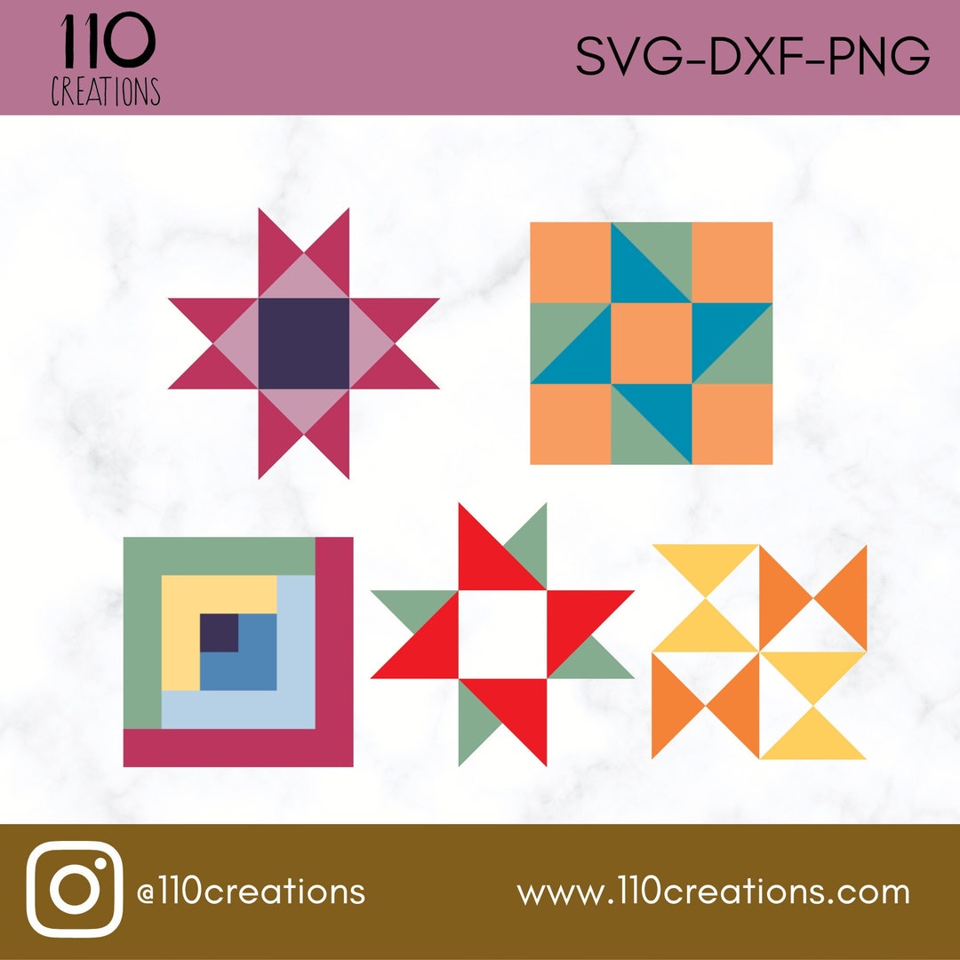 Quilt Squares SVG PNG DXF - Quilting Cut File - Quilt Pattern Svg ...