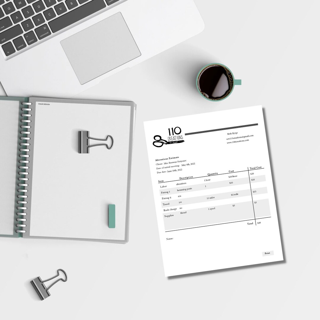 PRINTABLE Interactive Sewing Business Pdfs - Sewing Pricing Worksheet ...