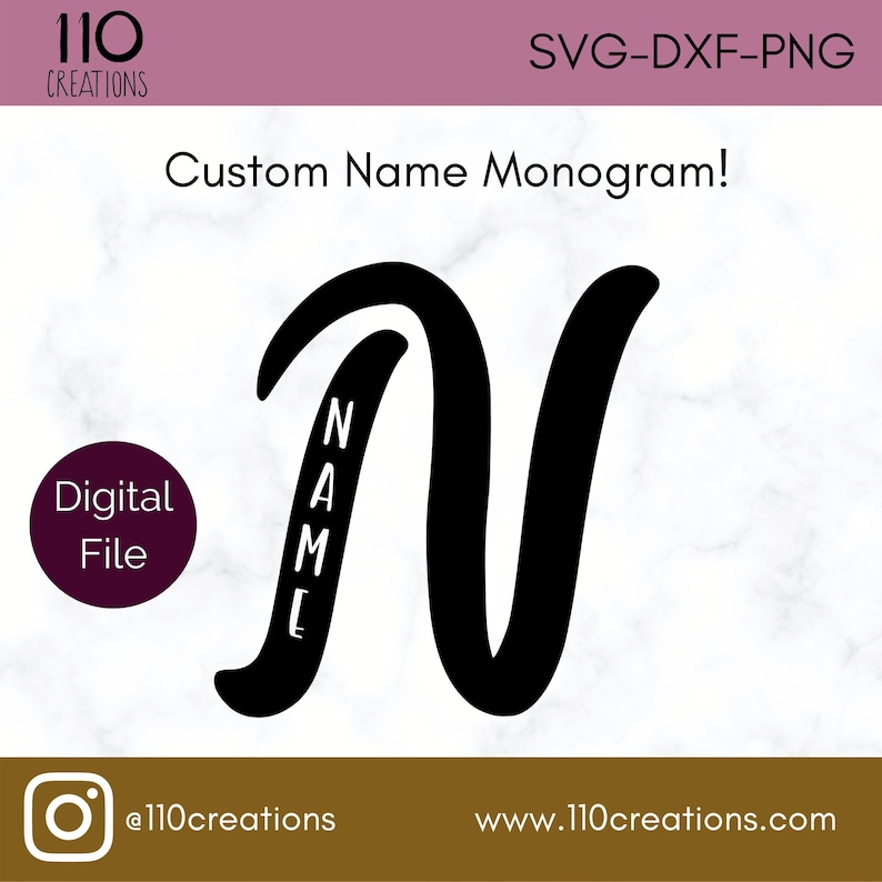 Customized Alphabet Names SVG PNG DXF Personalized Name Cut File ...