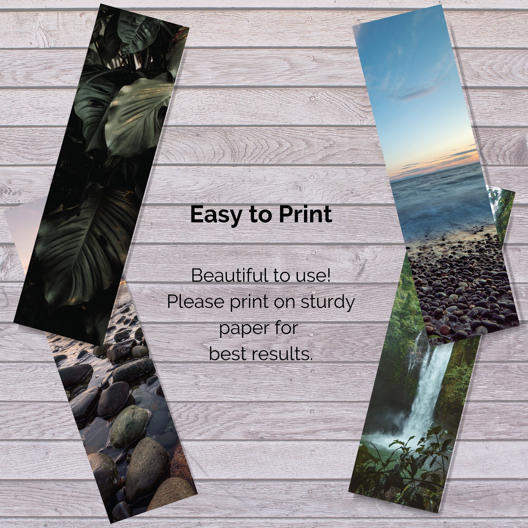 PRINTABLE Bookmarks - Nature Bookmarks - Waterfall Beach Bookmarks ...