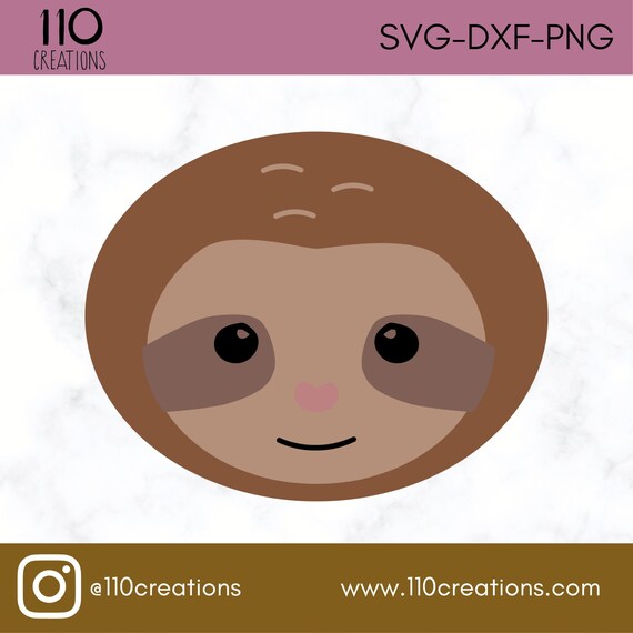 Sloth SVG PNG DXF Sloth Face Cut File Sloth Digital Art - Etsy