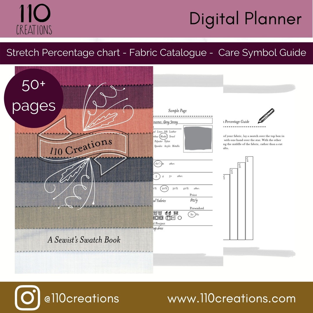 PRINTABLE Sewing Fabric Planner - Sewing Organizer - Sewing Fabric ...