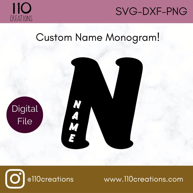 Customized Alphabet Names SVG PNG DXF Personalized Name Cut File ...