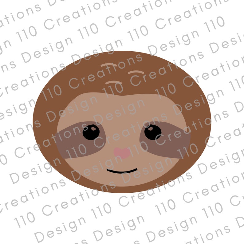 Sloth SVG PNG DXF - Sloth Face Cut File - Sloth Digital Art - Cute ...
