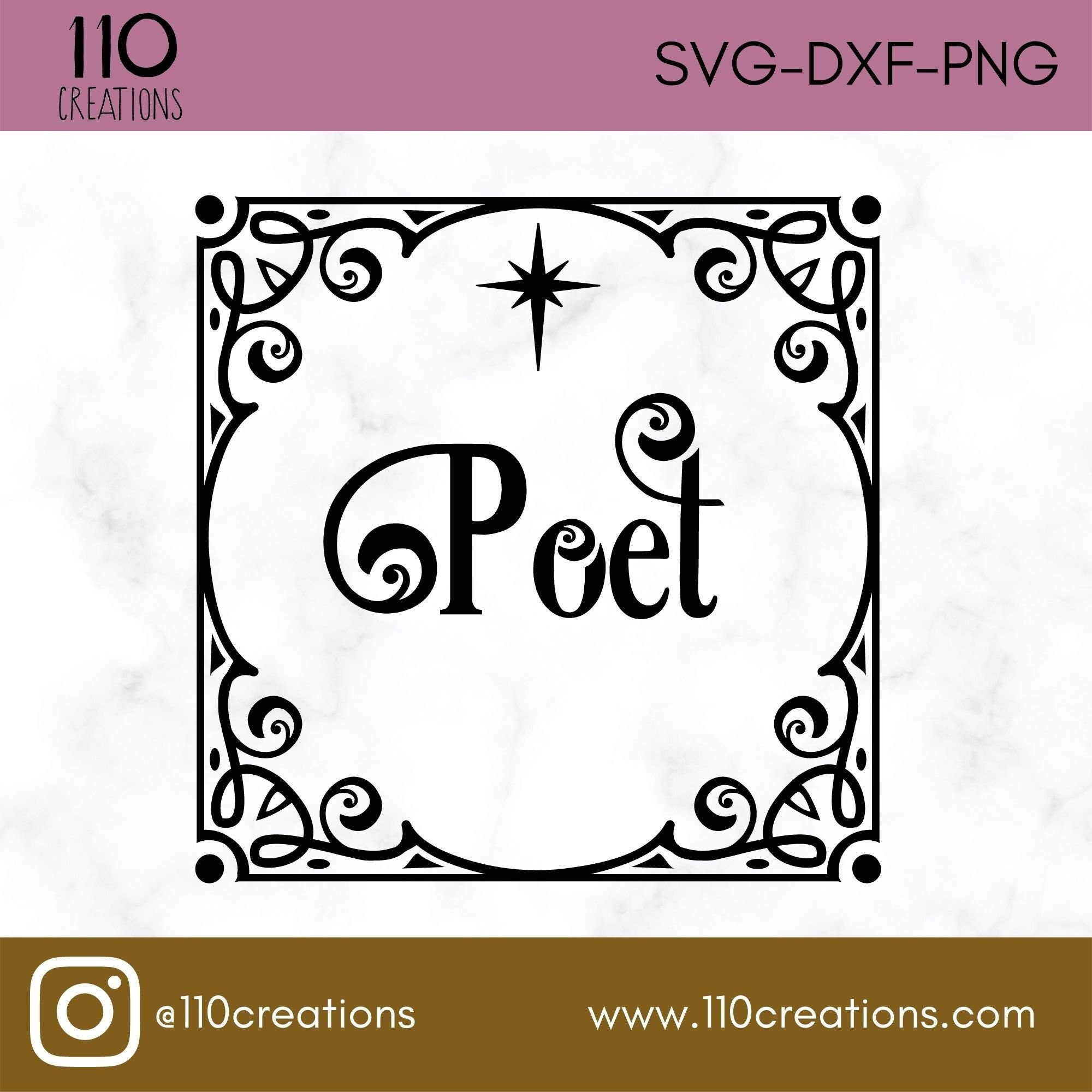 Poet SVG PNG DXF Poet Cut File Poetry Cut File Poet Cricut Project ...