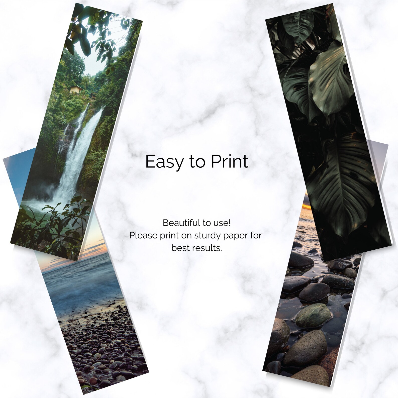 PRINTABLE Bookmarks - Nature Bookmarks - Waterfall Beach Bookmarks ...
