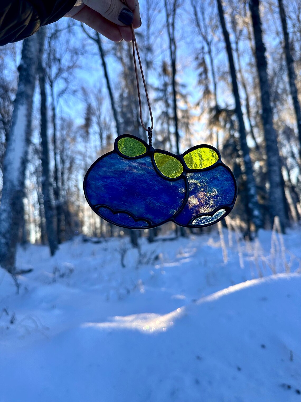 Blueberry Fruit Stained Glass Art Suncatcher Window Hanging - Etsy