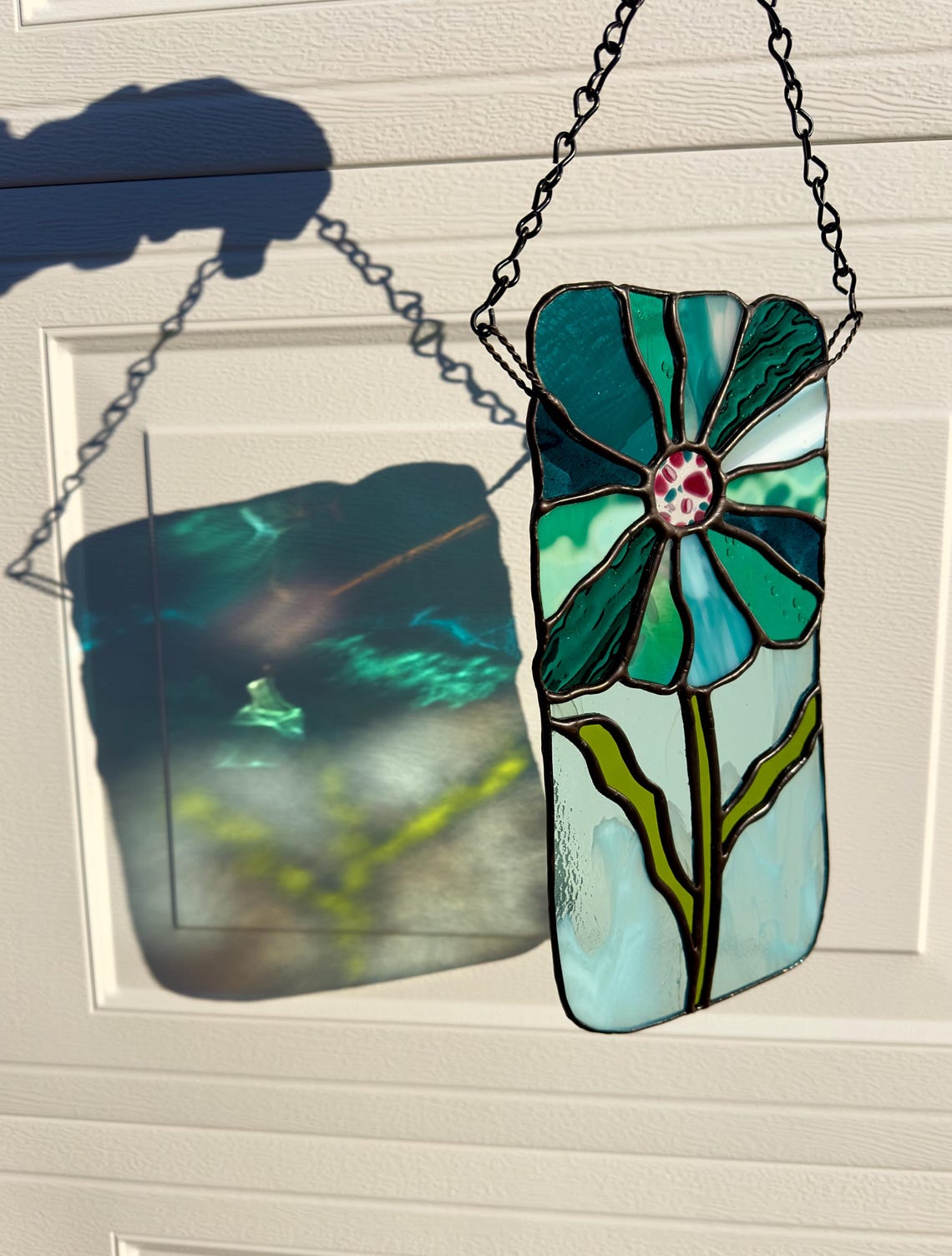 Flower Stained Glass Window Panel - Etsy