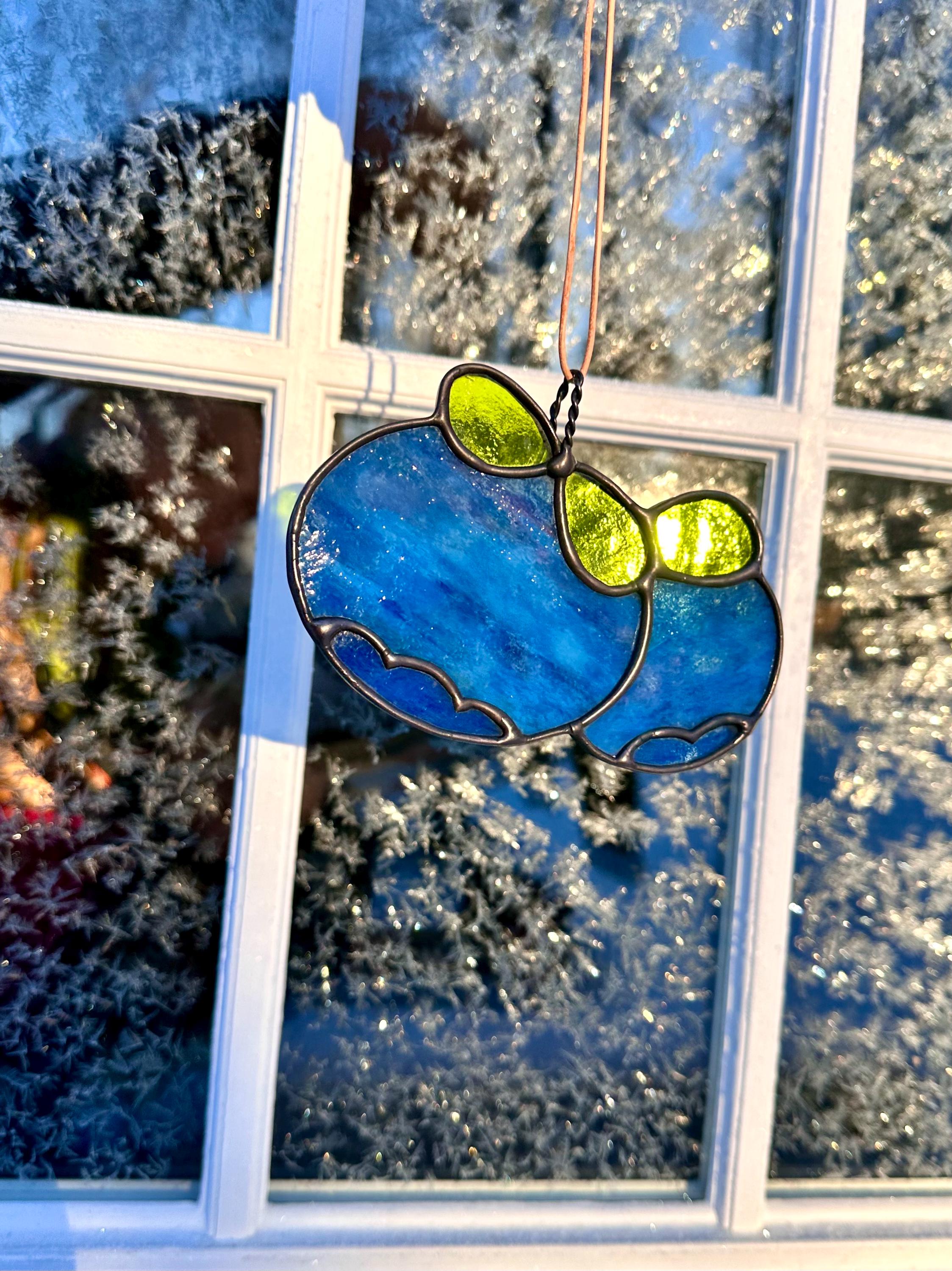 Blueberry Fruit Stained Glass Art Suncatcher Window Hanging - Etsy