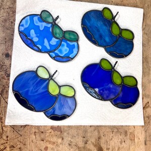 Blueberry Fruit Stained Glass Art Suncatcher Window Hanging - Etsy