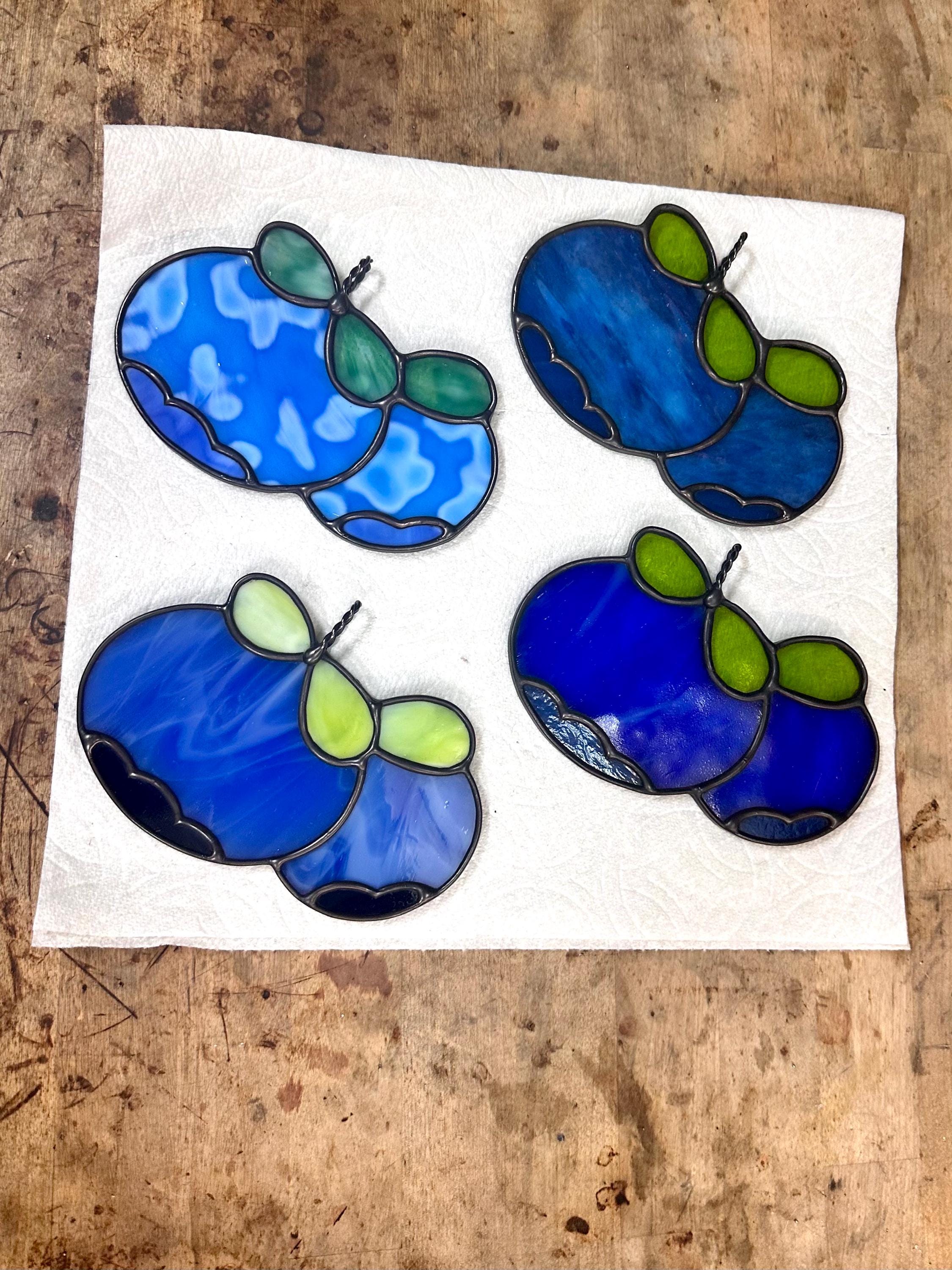Blueberry Fruit Stained Glass Art Suncatcher Window Hanging - Etsy