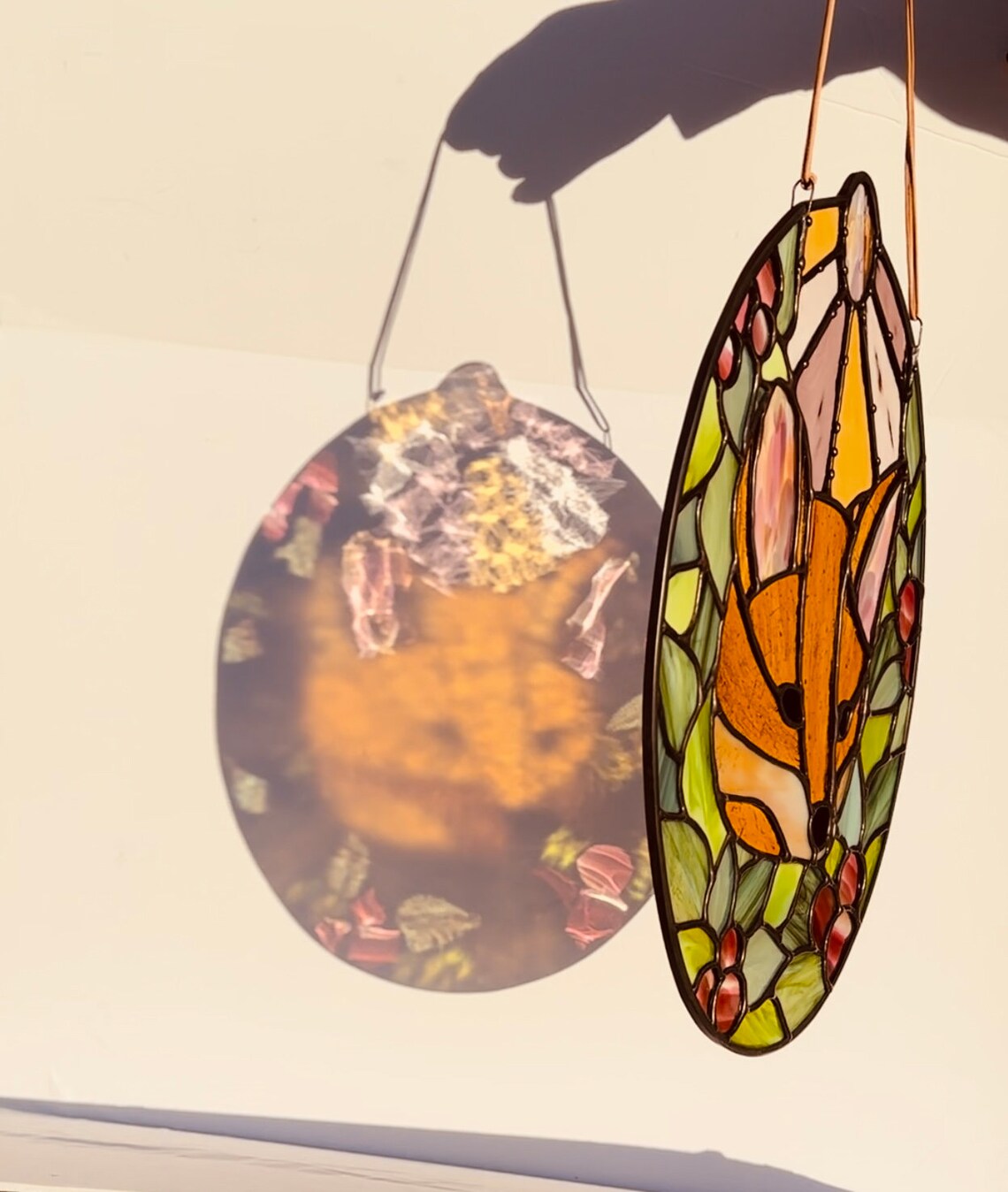 Framed Fox Stained Glass Window Panel - Etsy