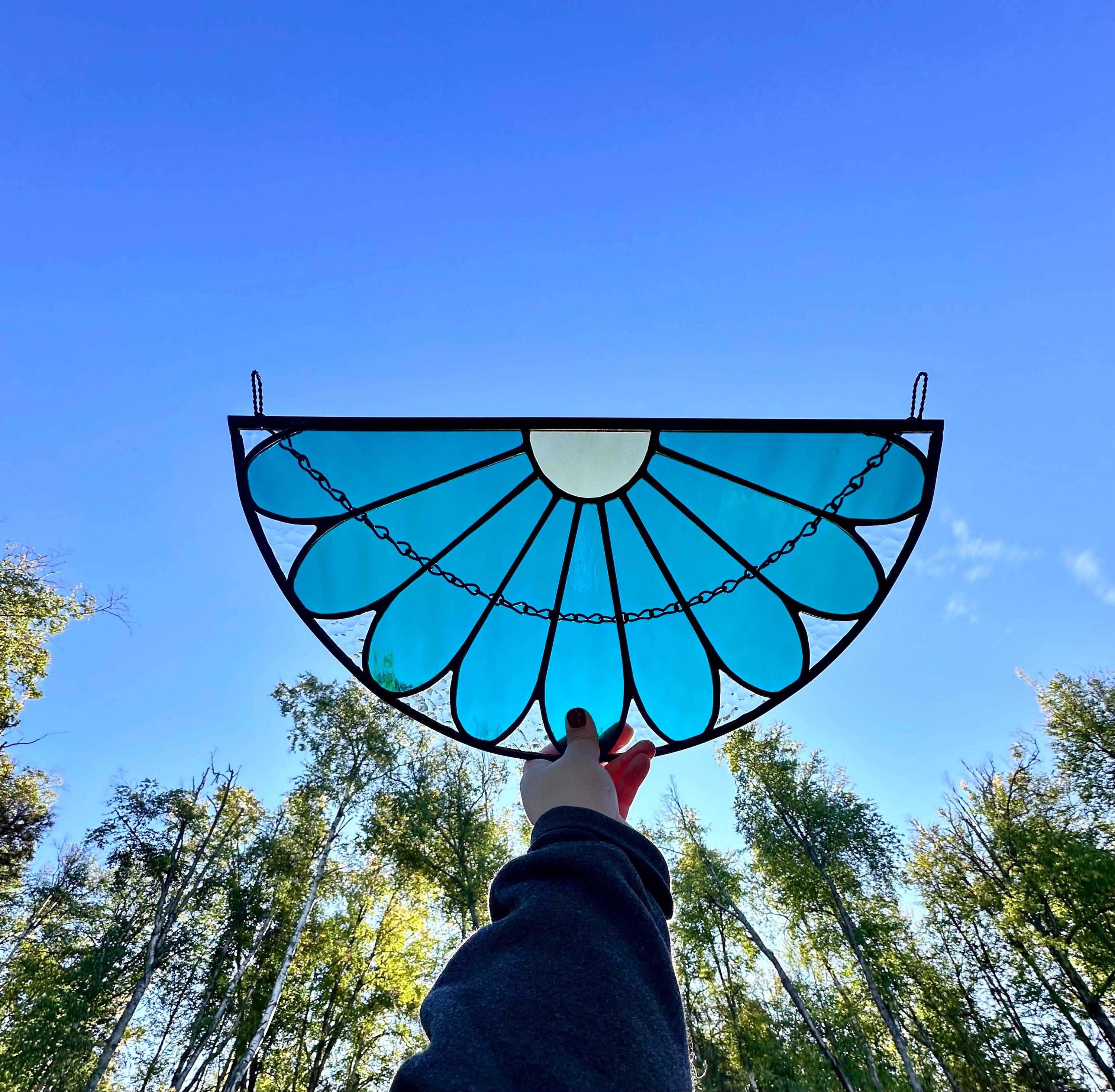Half Daisy Stained Glass Window Panel - Etsy