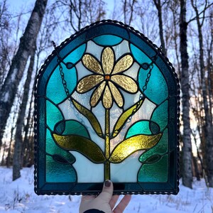 Doodle Daisy Stained Glass Window Panel - Etsy